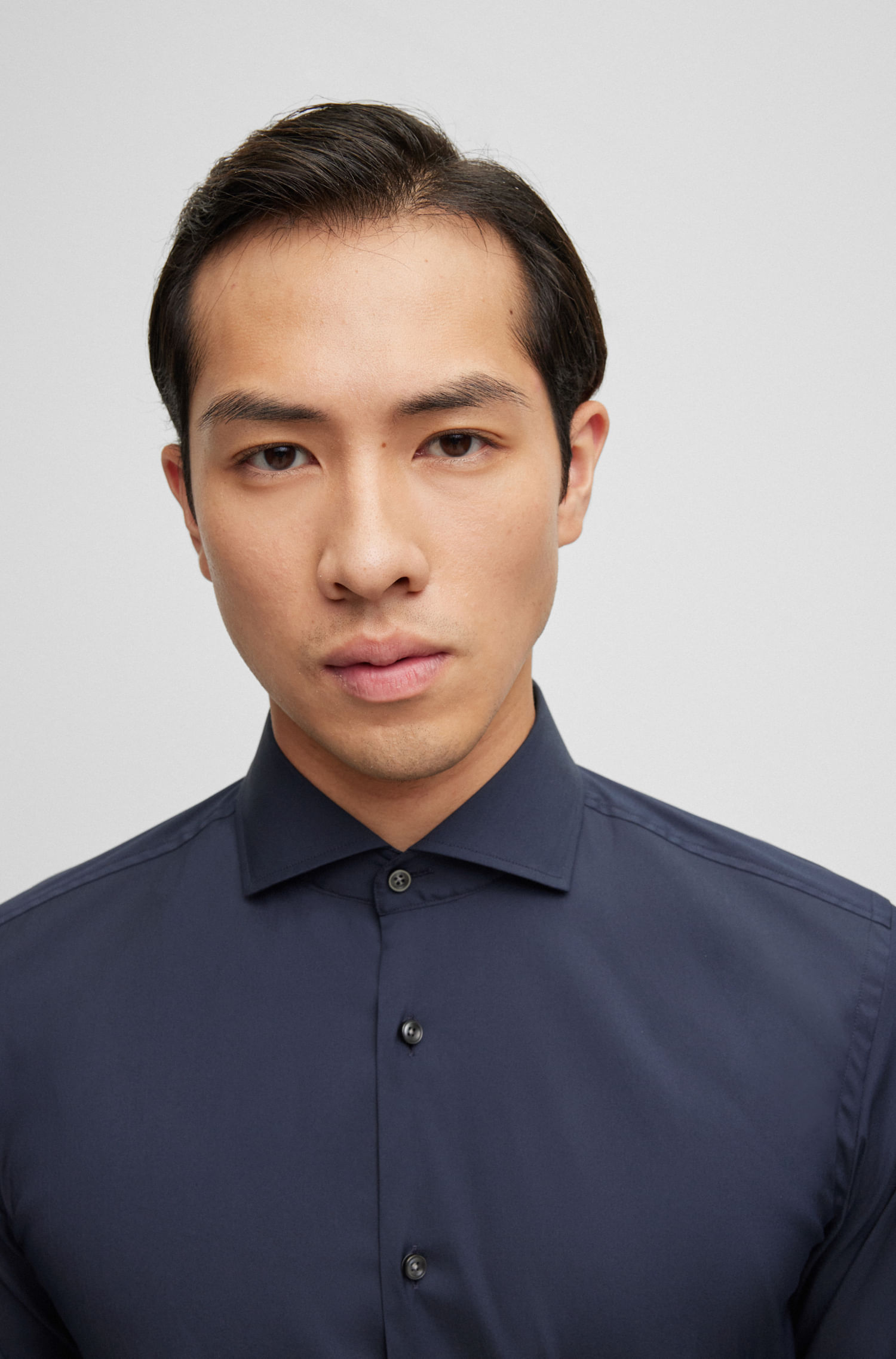 Camisa BOSS Slim Fit Em Popeline De Algodão Easy Iron - Hugo Boss