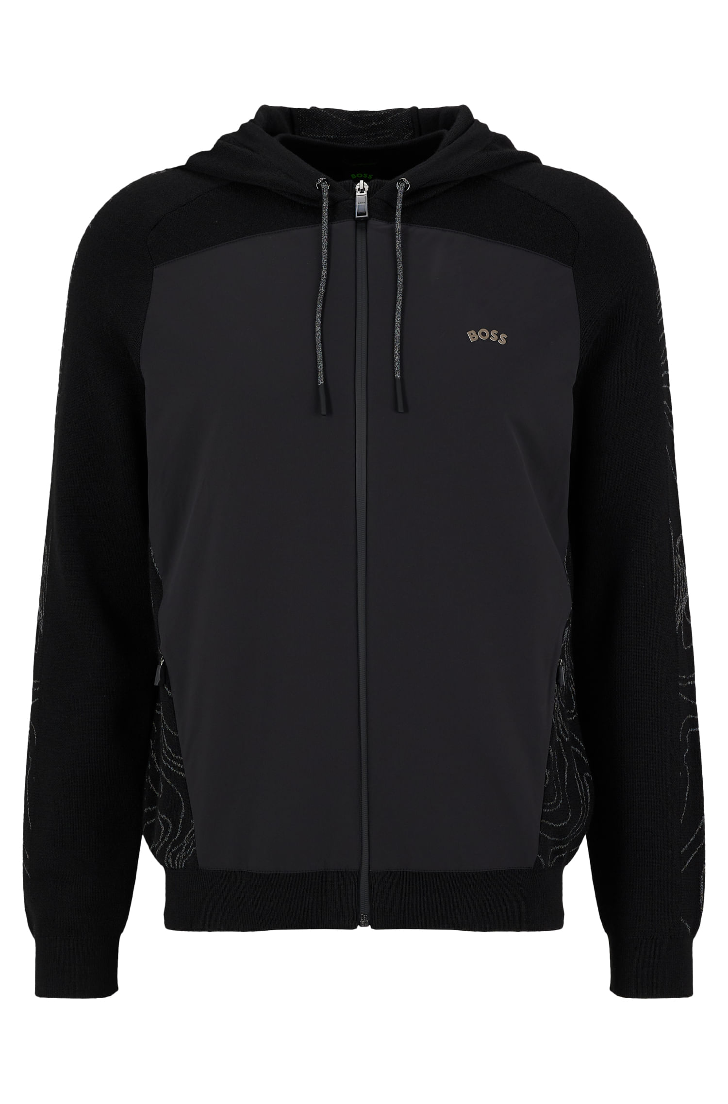 Blusa BOSS De Moletom De Zíper BOSS X AJBXNG Relaxed Fit Com Arte ...