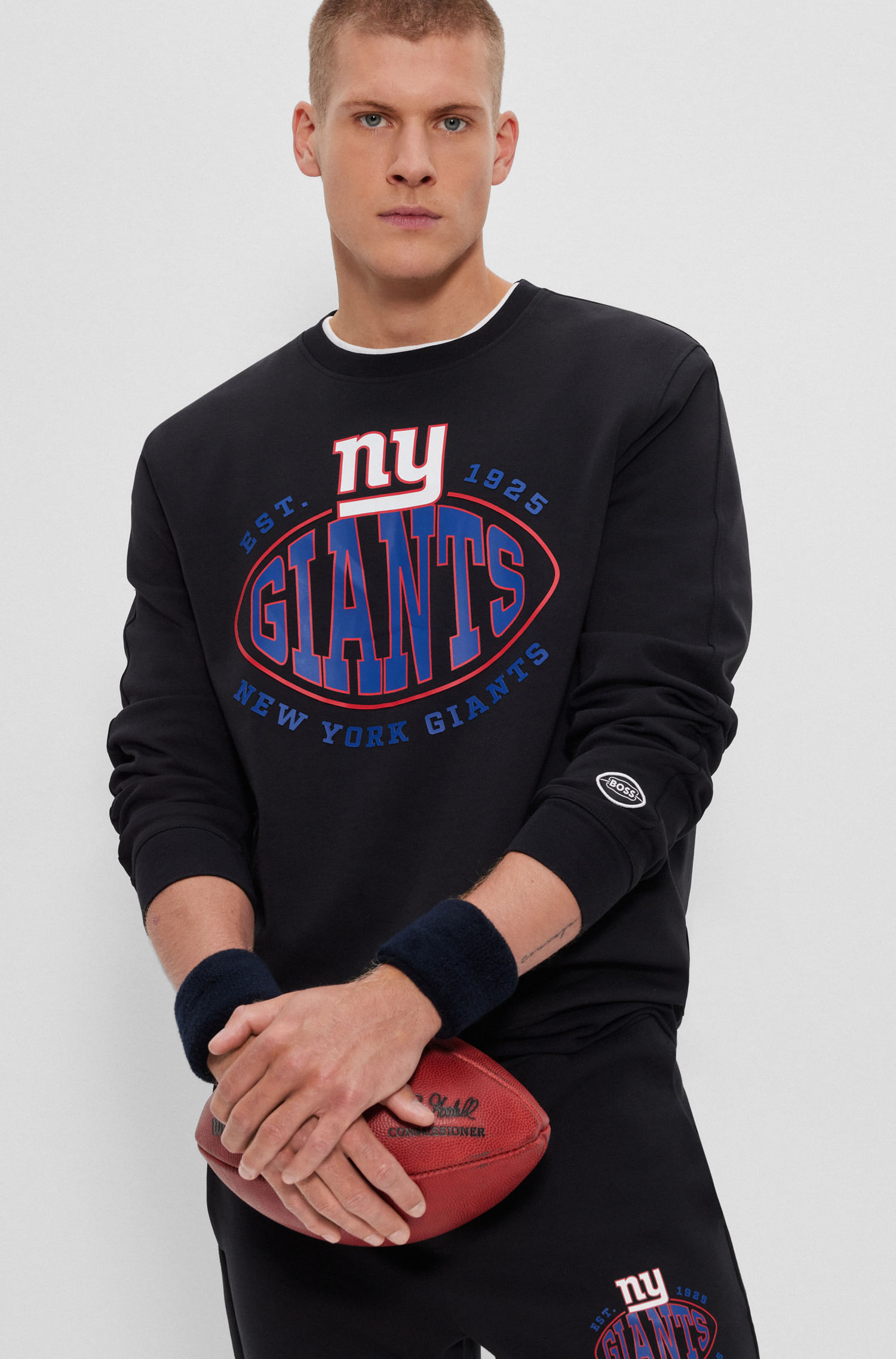 Moletom BOSS | NFL Preto Em Algodão Com Marca Colaborativa