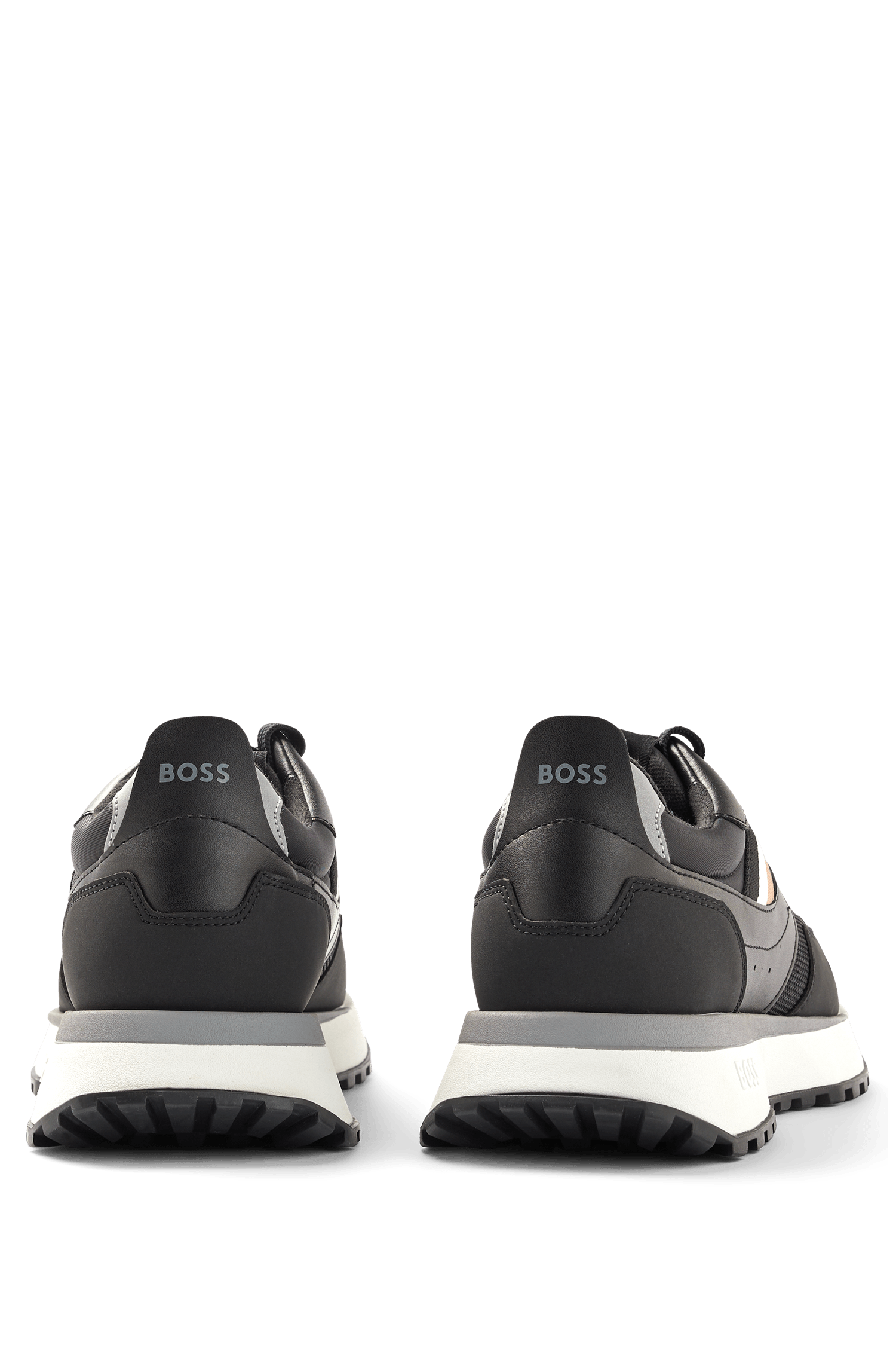 Tênis BOSS De Material Misto Com Risca Exclusiva - Hugo Boss