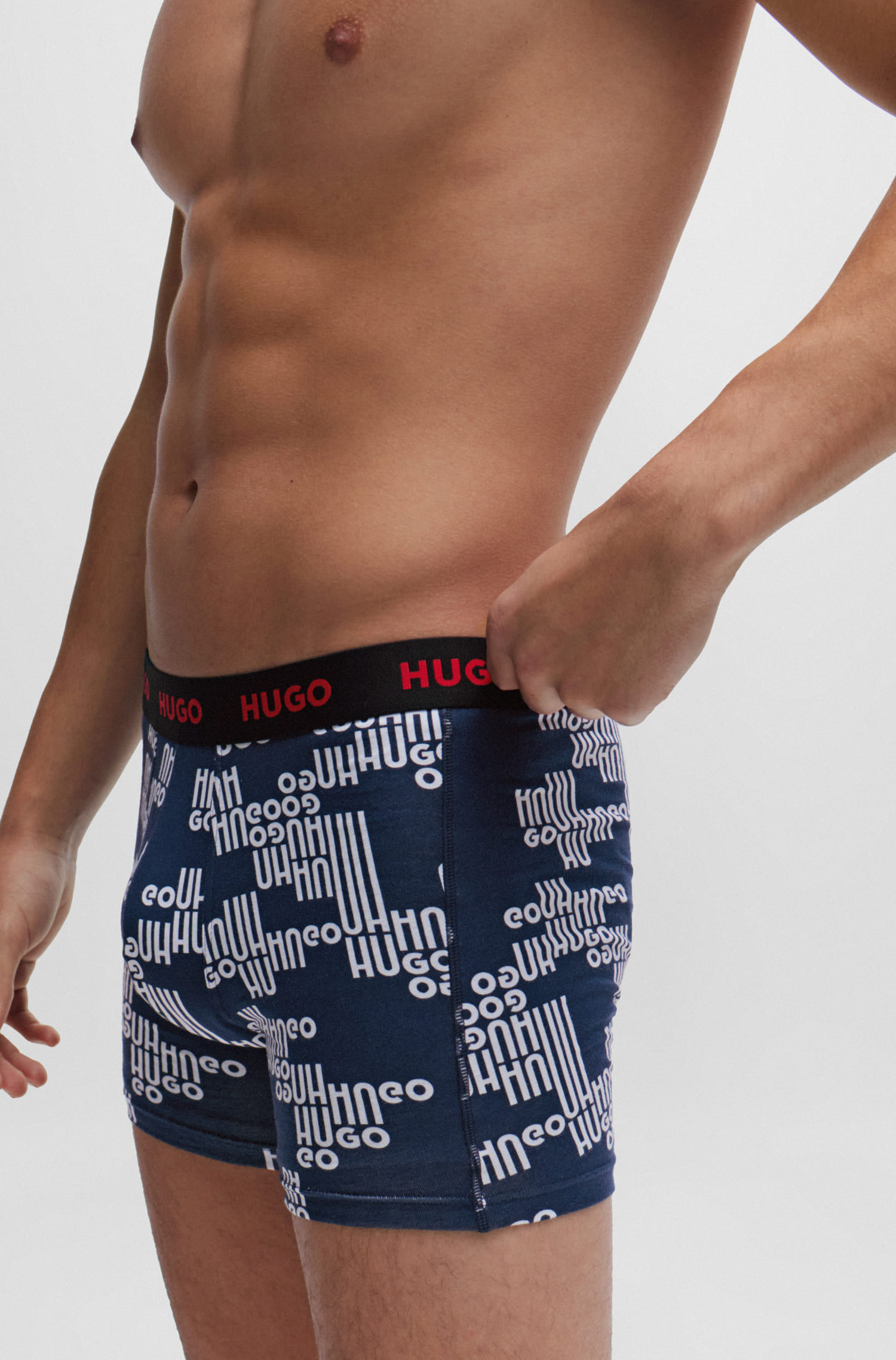 Conjunto Três Cuecas HUGO Boxer Com Elastano