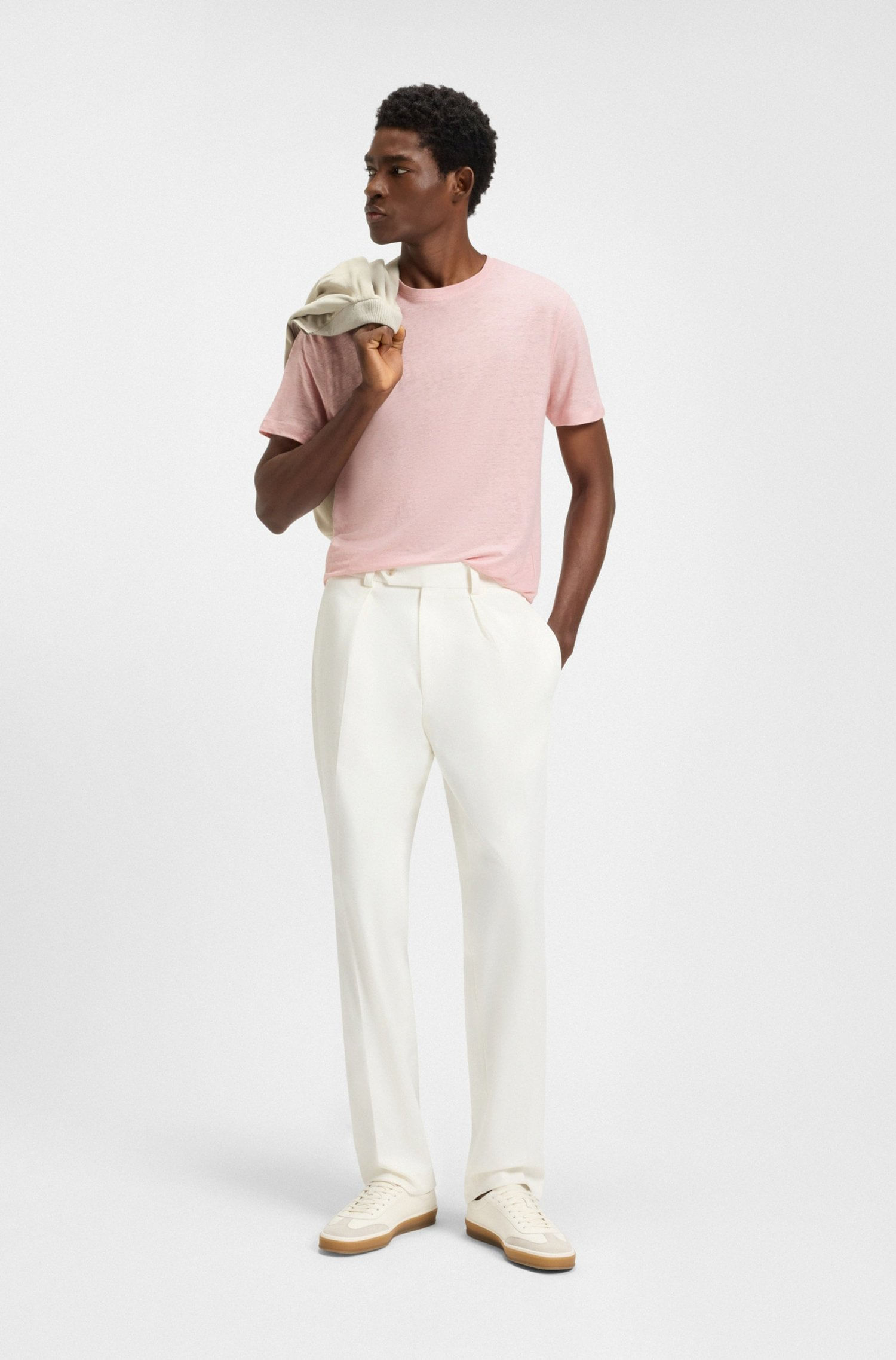 Camiseta BECKHAM X BOSS Em Linho Suave